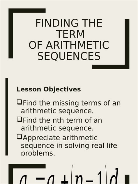 arithmetic sequence finding the nth term pdf