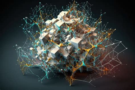 Neural Network With Nodes And Connections Visualized In D Stock Illustration Illustration Of