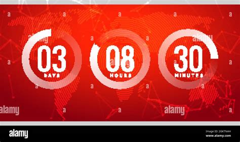 Time Countdown Clock Timer Circle Number Stopwatch Vector Count Counter Digital Ui Modern Timer