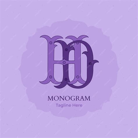 손으로 그린 Hd 모노그램 로고 무료 벡터