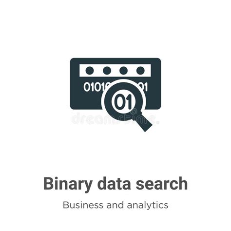 Binary Data Search Vector Icon On White Background Flat Vector Binary