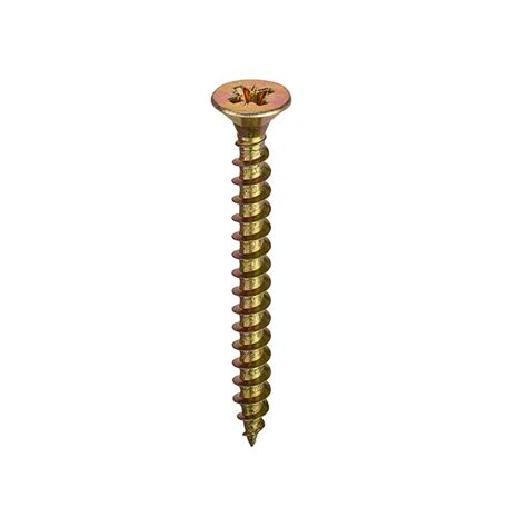 60 Csk Wood Screws Chippy Timber Pozi Drive Zinc And Yellow Recessed Fasteners Warehouse
