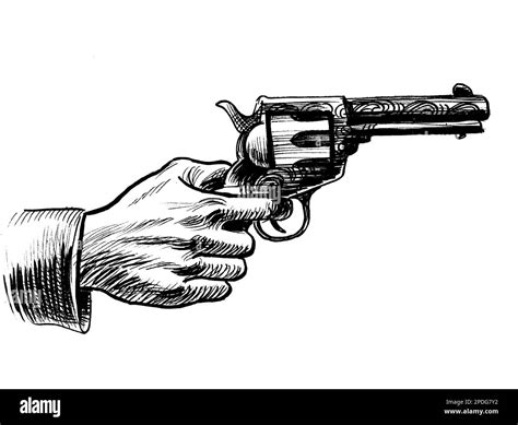Revolver Gun Drawing