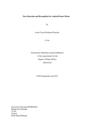 pdf face detection and recognition for android smart phone