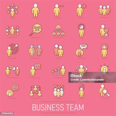 만화 스타일로 설정된 사람들 리더십 아이콘 고립된 배경에 사람 만화 컬렉션 벡터 일러스트 레이 션 사용자 팀워크 스플래시 효과 비즈니스 개념 경영자에 대한 스톡 벡터 아트