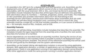 Introiduction To Assemblies And NET Platform PPT