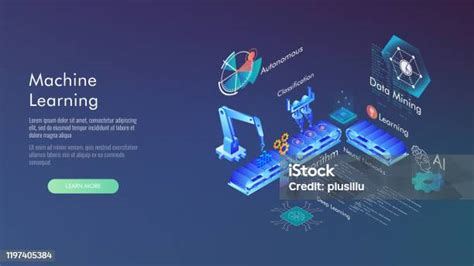 기계 학습 Ai 데이터 마이닝 알고리즘 알고리즘 신경망 딥 러닝 및 자율 아이소메트릭 벡터 개념입니다 3차원 형태에 대한 스톡