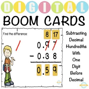 Subtraction Of Decimals With Digit After The Decimal Boom Cards