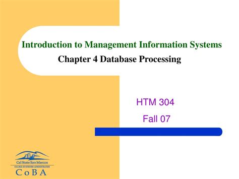 Ppt Introduction To Management Information Systems Chapter 4 Database