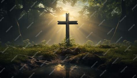 Premium Photo Christian Cross In Nature