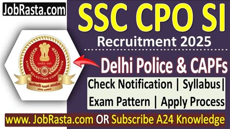 Ssc Cpo Si Recruitment 2025 Notification For Capf And Delhi Police Sub