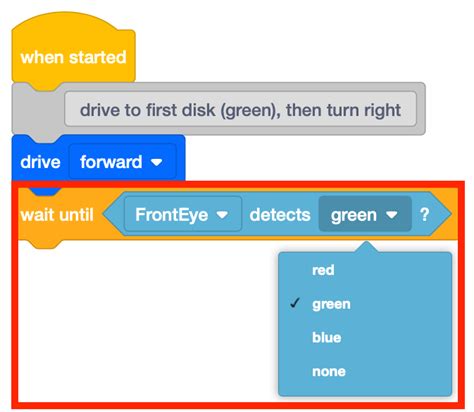 Vex Cs Unit 7 Decisions With Colors Lesson 2 Using The Front Eye