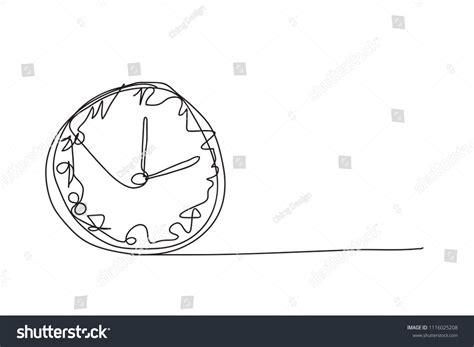 Clock Line Drawing Stylevector Design Stock Vector Royalty Free
