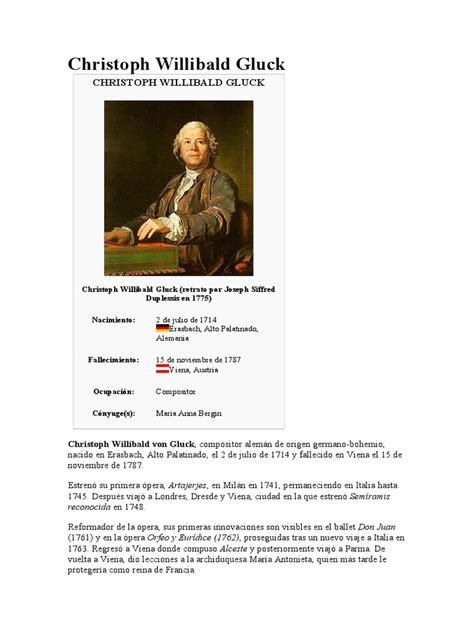 Gluck Christoph Willibald Pdf Ópera Música Vocal