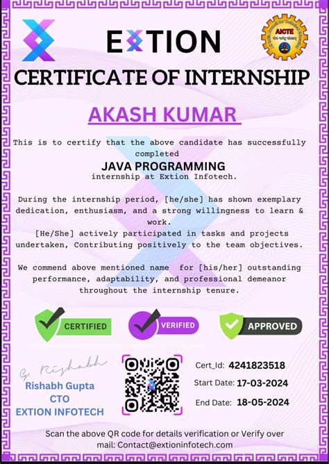 Akash Kumar On Linkedin Internship Java Certificate Javainternship Javaprogrammer