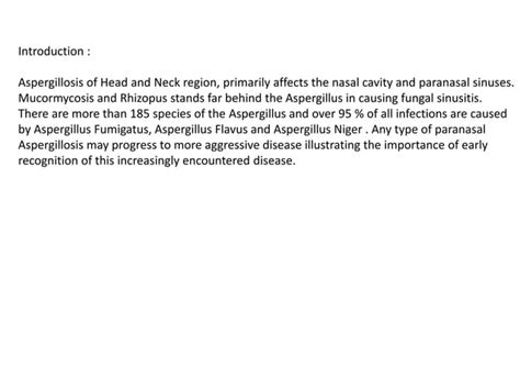 Rare Presentation Of An Aspergillus Case Ppt