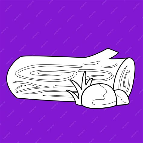 Premium Vector Cute Tree Logs Digital Stamp