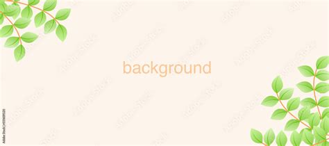 Nude Background With Green Leaves Stock Vector Adobe Stock