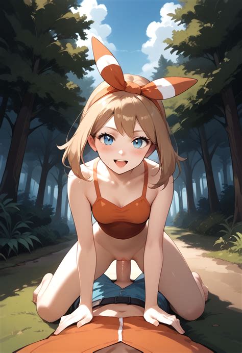 Rule 34 Ai Generated Blue Eyes Brown Hair Cowgirl Position Female Girl Haruka Pokemon May