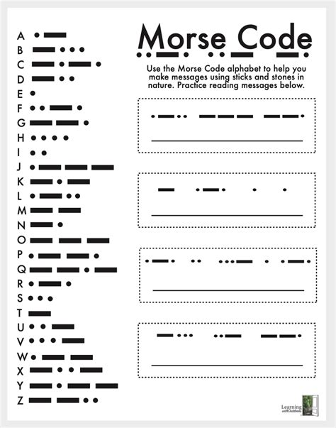 Morse Code Worksheet