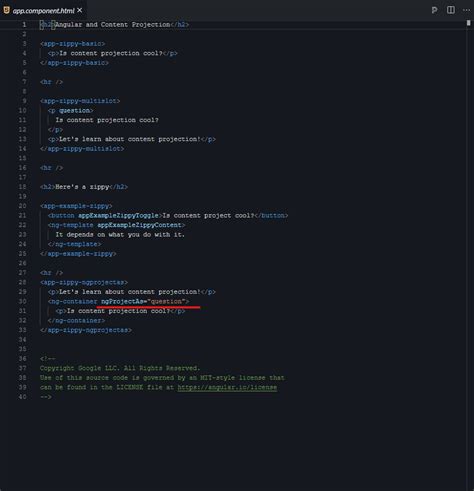 Componentscontent Projection Wrong Selector Used In The Live Example For The Usage Of