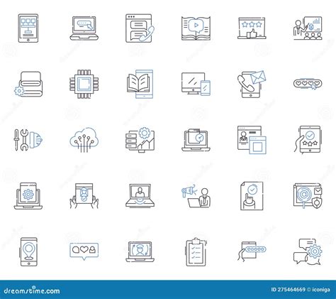 Artificial Intelligence Line Icons Collection Robotics Automation