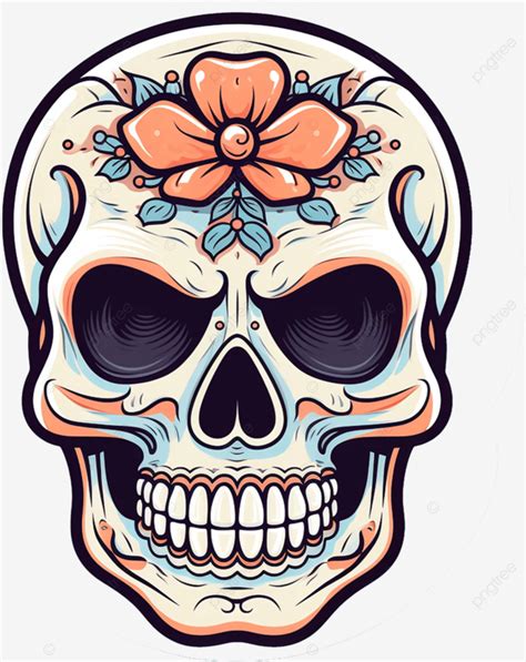 해골 꽃 클립 아트 해골 꽃 해골 스티커 해골 죽은 디자인 Png 일러스트 및 Psd 이미지 무료 다운로드 Pngtree