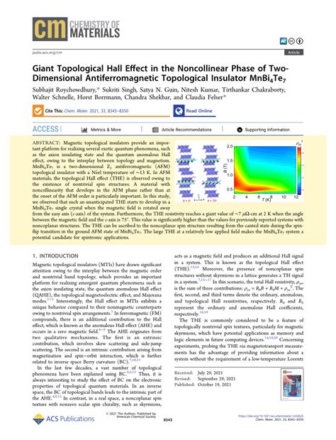 Pdf Giant Topological Hall Effect In The Noncollinear Phase Of Two