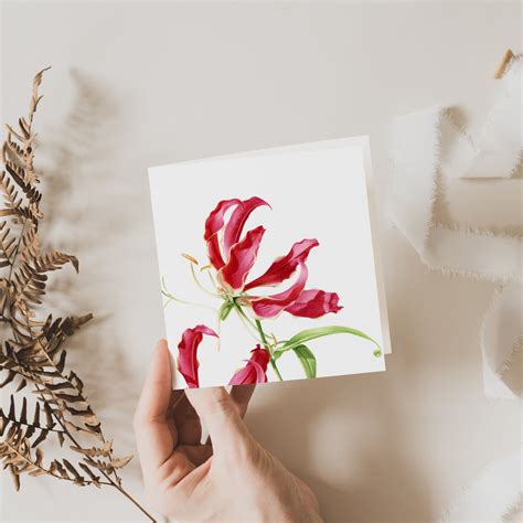 Flame Lily Greeting Card Egle Kolev Art
