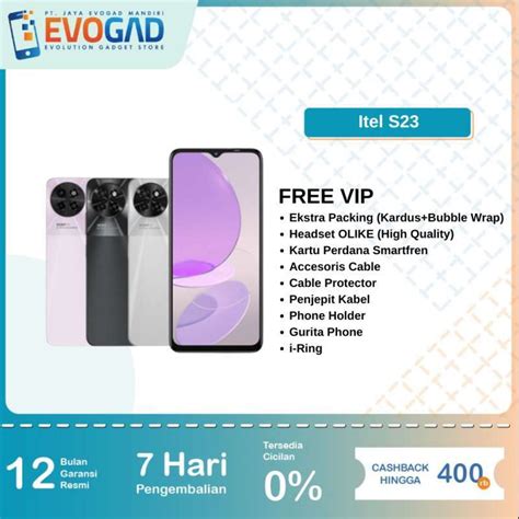 Promo ITEL S23 8 128GB UNISOC Tiger T606 Garansi Resmi 1 Tahun Indonesia VIP A 8 128 Black