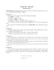 Probability And Statistics Homework Problems Course Hero