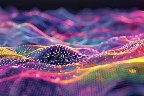 Premium Photo An Abstract Data Matrix Landscape With Flowing Cod
