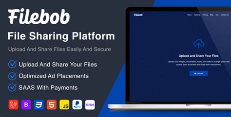 filebob file sharing and storage platform saas by vironeer codecanyon
