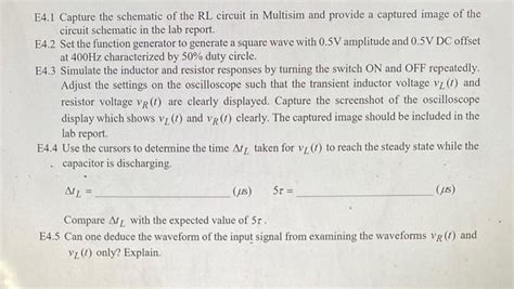 solved exercise 5 4 series rl circuit with square wave
