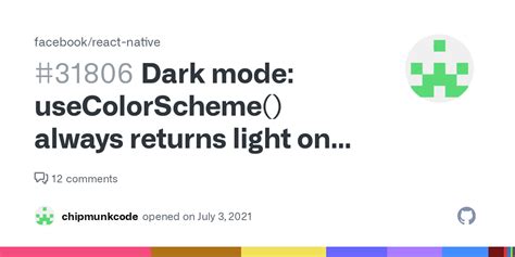 Dark Mode Usecolorscheme Always Returns Light On Android · Issue