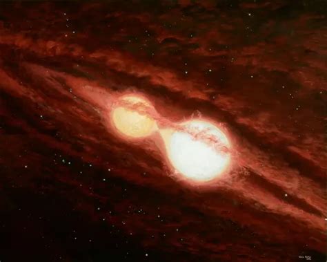 Eclipsing Binary Star System Artwork Of W Ursae Majoris