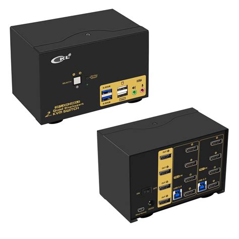 2 Port Usb 30 Kvm Switch Quad Monitor Displayport 14 8k30hz 4k144h