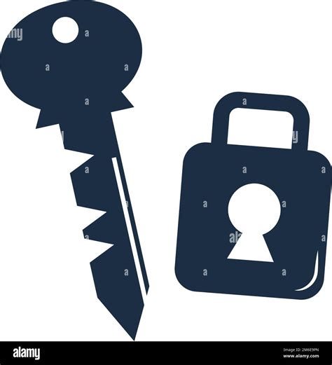 Key And Padlock Silhouette Icon Security Safety Editable Vector