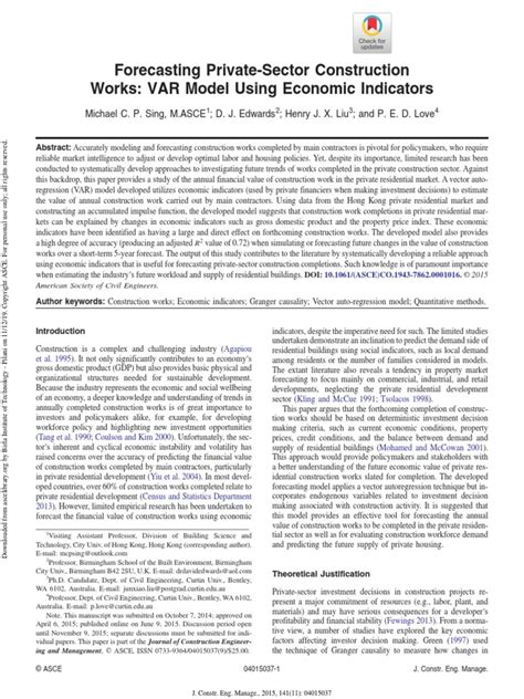 var model with econometric indicators pdf vector autoregression