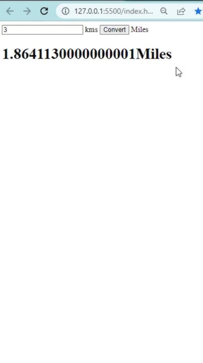 Convert Kilometers To Miles Using Javascript Shorts Javascript Youtube
