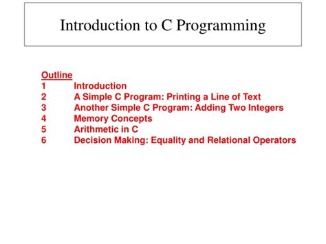 ppt introduction to c programming powerpoint presentation free