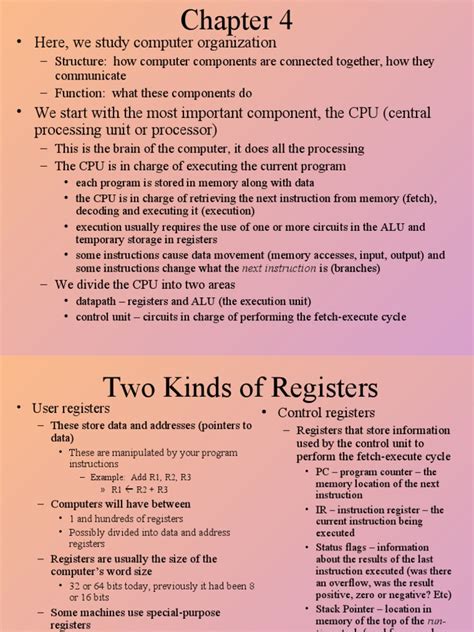 ch 4 pdf central processing unit computer data storage