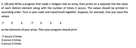 Solved Pts Write A Program That Reads N Integers Chegg