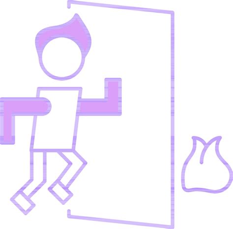 Emergency Exit Icon In Purple And White Color Vector Art At Vecteezy