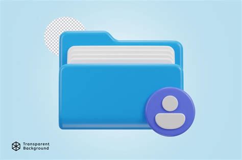 premium psd folder with user icon symbol of file management database