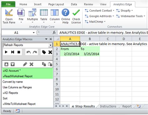 Using Worksheet Values To Determine Reporting Period Analytics Edge Help