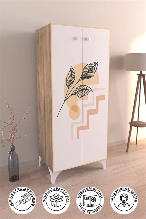 Hediyeler Kapında Minimal Çiçekler 3 Raflı Çok Amaçlı Dolap Mutfak Salon Banyo Ofis Salon Dolabı