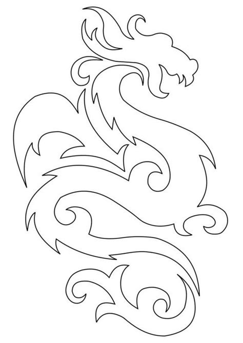 Трафареты на окна для вырезания из бумаги к новому году 2025 Easy Dragon Drawings Japanese