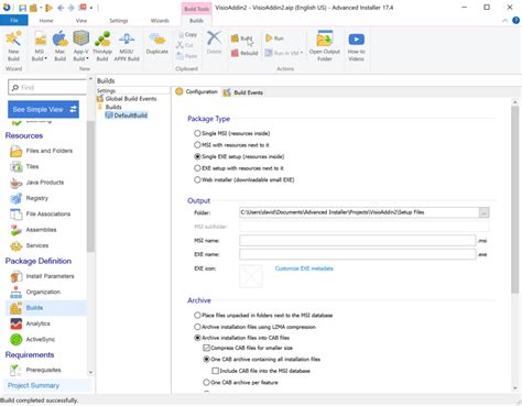 advanced installer now supports visio vsto add ins bvisual