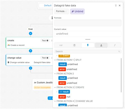 accessing workflow result variables in true false split ask us